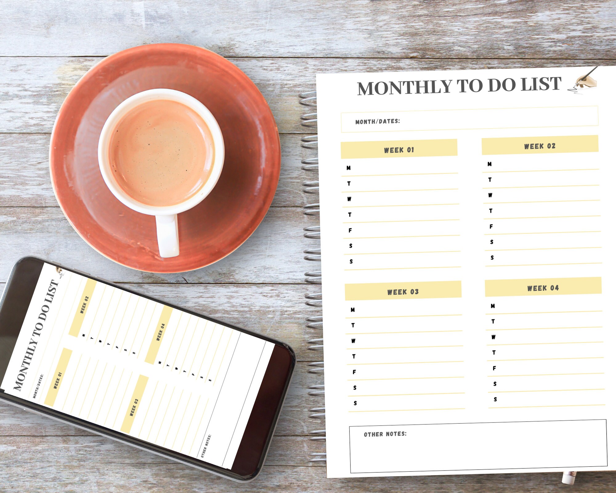 Printable Monthly to Do List Printable I Simple Tasks List Template I ...