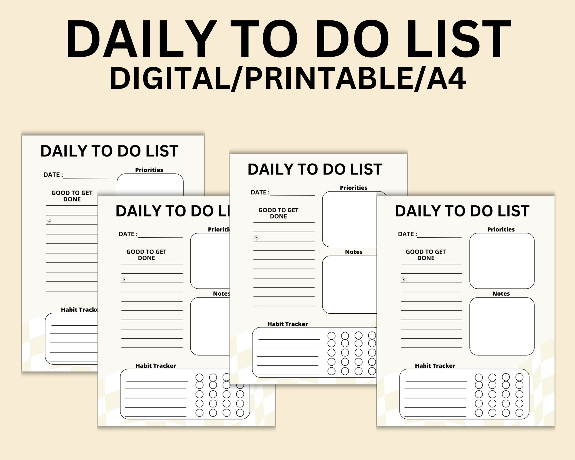 Printable Daily to Do List I Simple Tasks List Template I Productivity ...