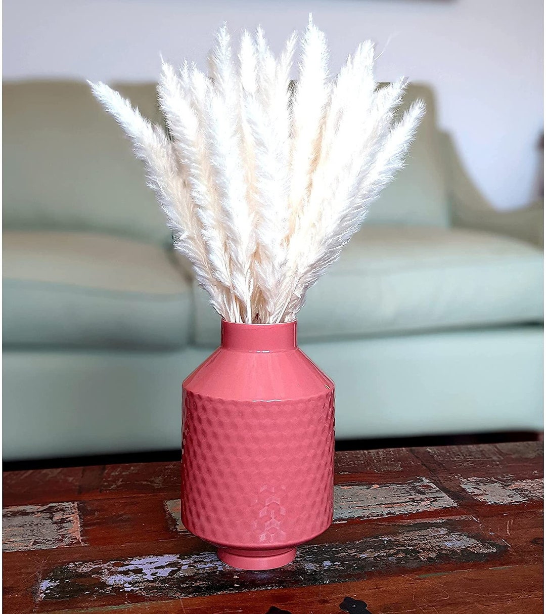 Natural Dried White Pampas Grass Decor, 30 Small Stems 45cm Long, Boho ...