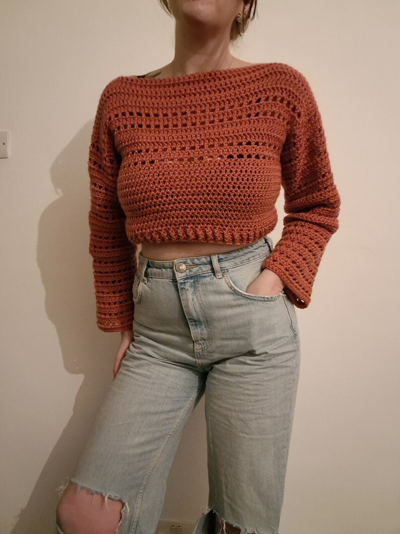 The Wonderland Cropped Sweater Crochet Pattern - Etsy