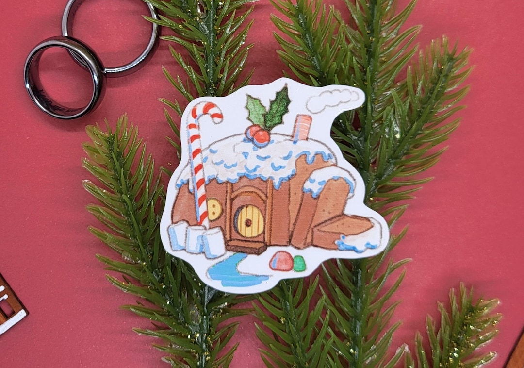 Gingerbread Hobbit House Christmas Sticker, LOTR Inspired, Candy ...