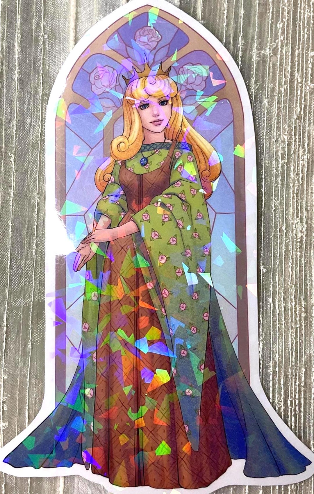 Aurora Holographic Sticker: Sleeping Beauty Stained Glass Fanart - Etsy