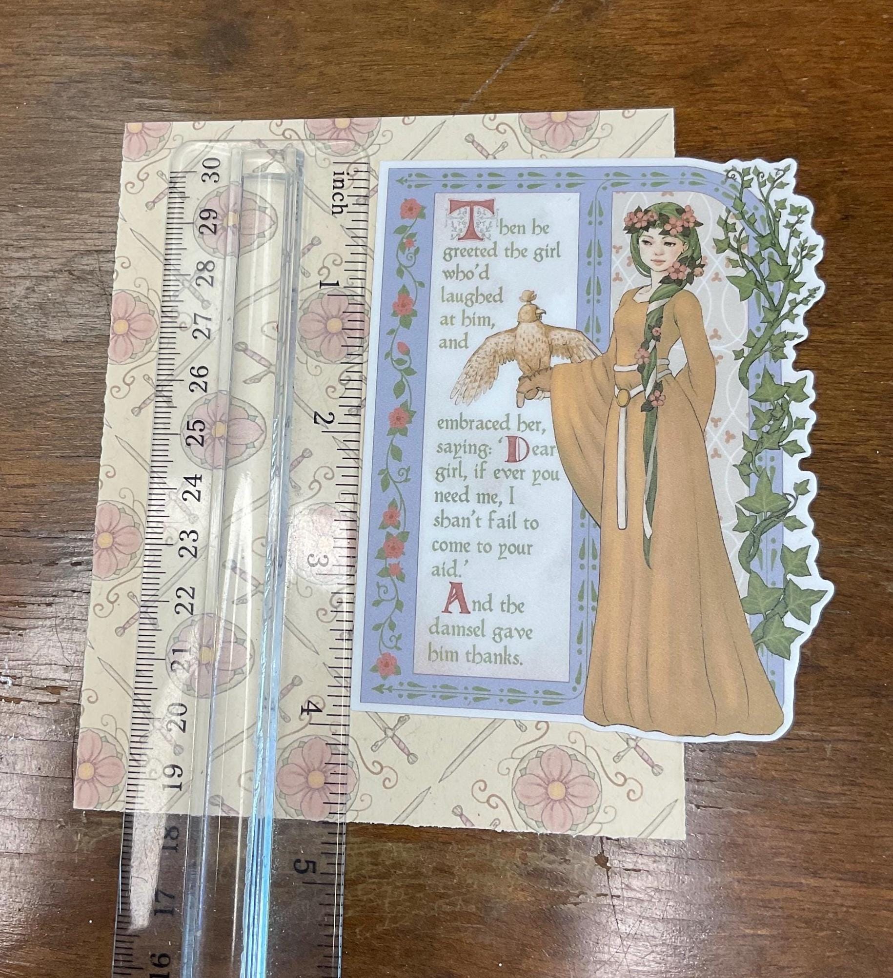 Falconer Lady Vinyl Sticker, Medieval Fantasy, Arthurian Legend ...