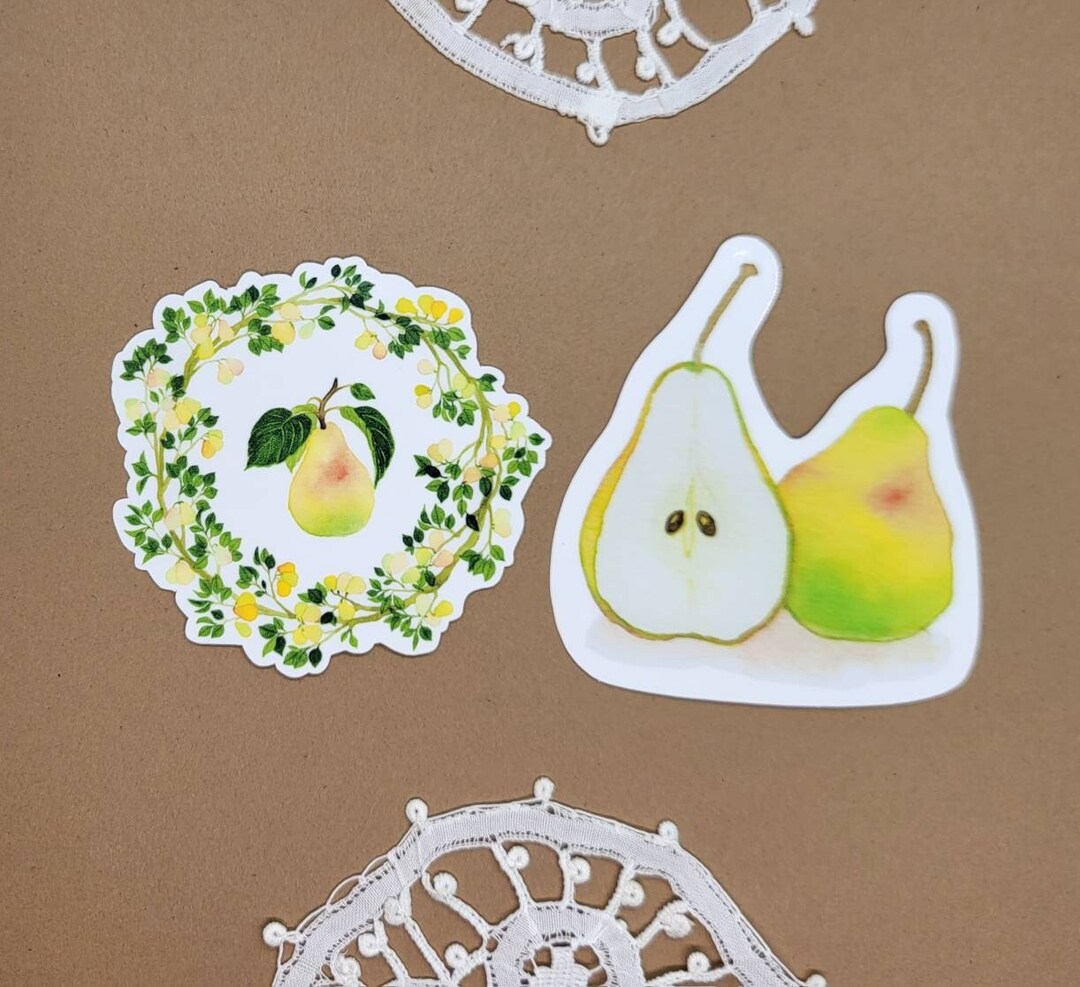 Pear Fruit Laminated Stickers - Etsy
