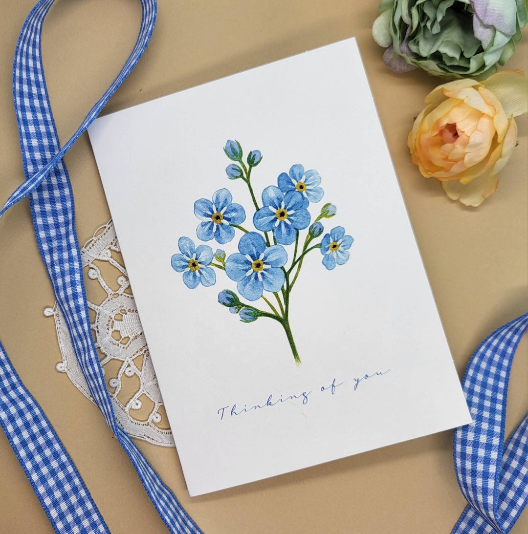 Forget-me-not Greeting Card thinking of You - Etsy