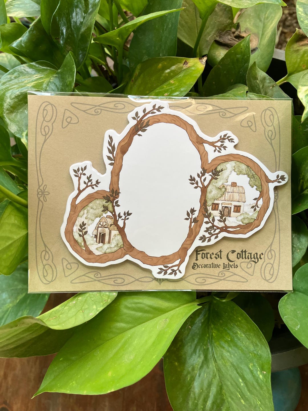 Oval Vinyl Labels Pack, Cottagecore Stickers, Winding Wood Borders ...