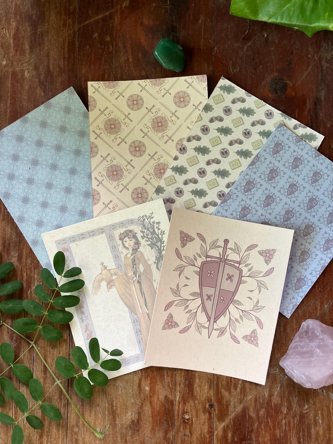 Medieval Forest Folklore Cardstock Pack, Falconer Lady Design, Fantasy ...
