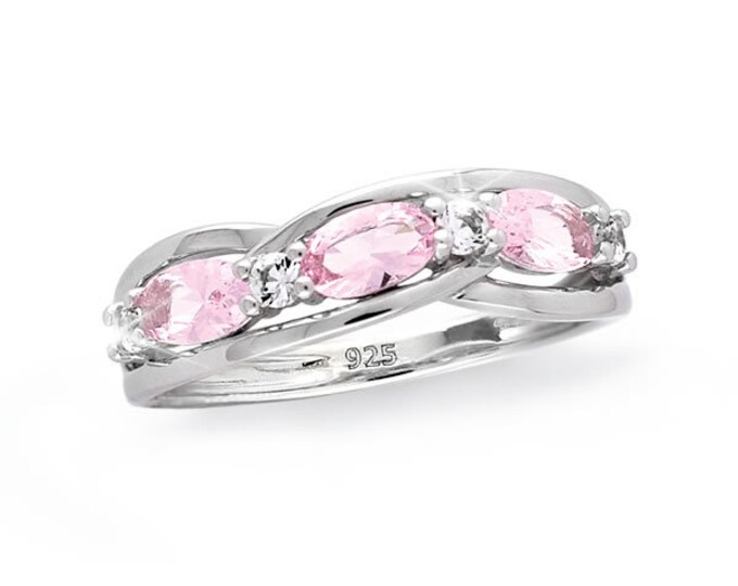 Hope for the Cure Three-stone Ring, 3/5 Carat “gemperfect” Pink ...