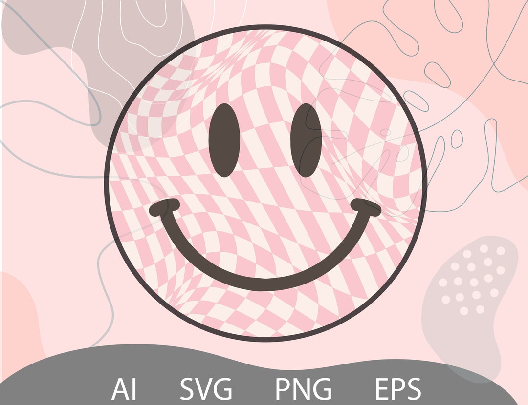 Checkered Smiley Face SVG, Trendy Svg, Checkered Pattern, Checkered Svg ...