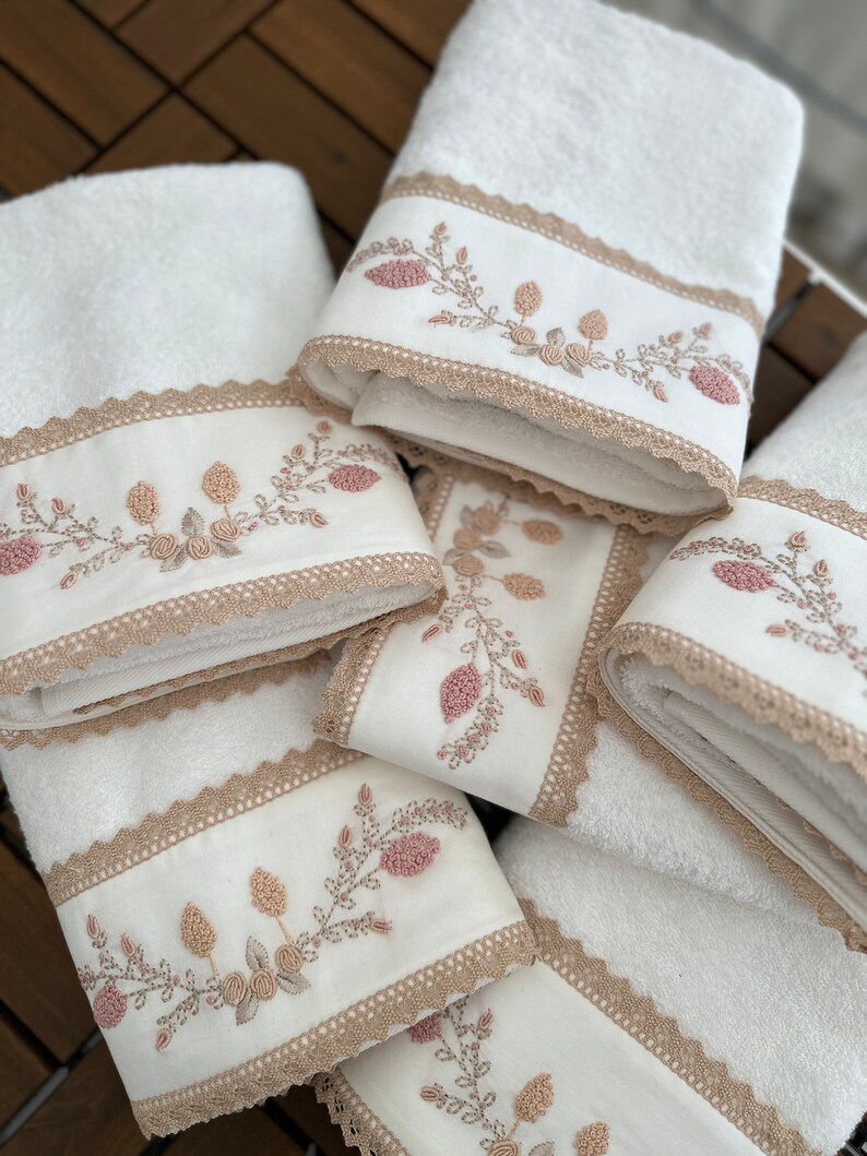 Handmade Embroidery Towel, Elegant Luxury Decorative Towel With Special ...