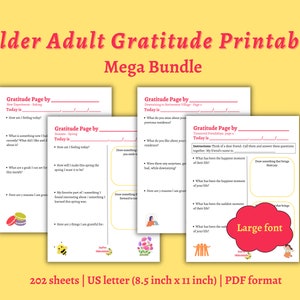 Gratitude Worksheet Bundle, Gratitude Journal Template, Printable ...