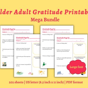 Gratitude Worksheet Bundle, Gratitude Journal Template, Printable ...