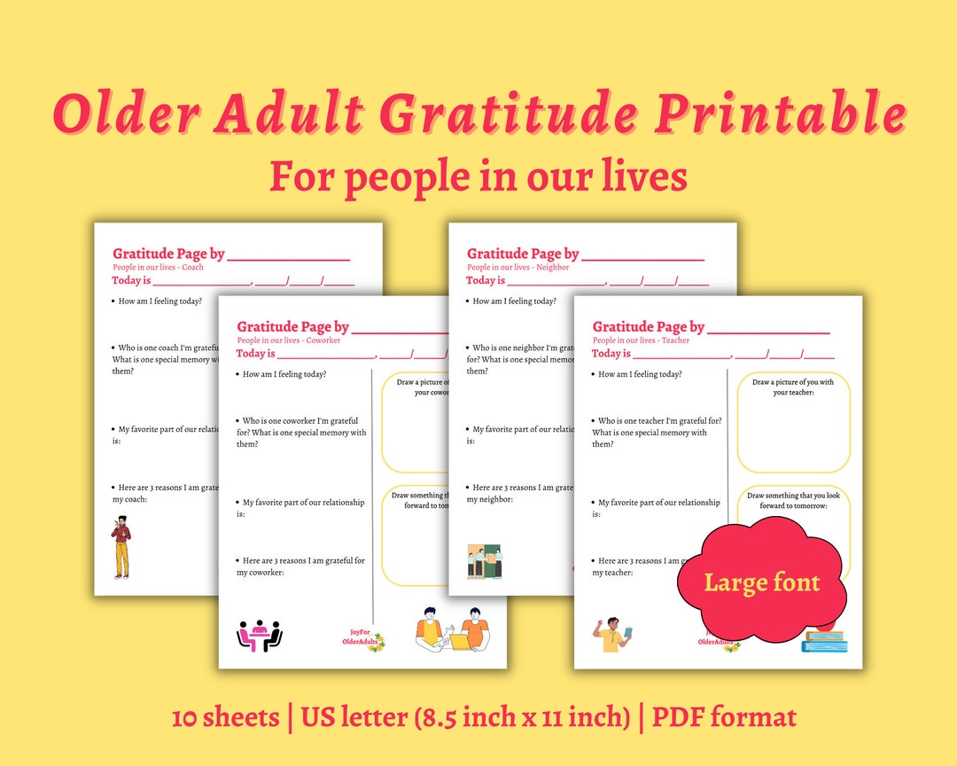People in Lives Gratitude Sheet, Mental Health Activity, Download ...