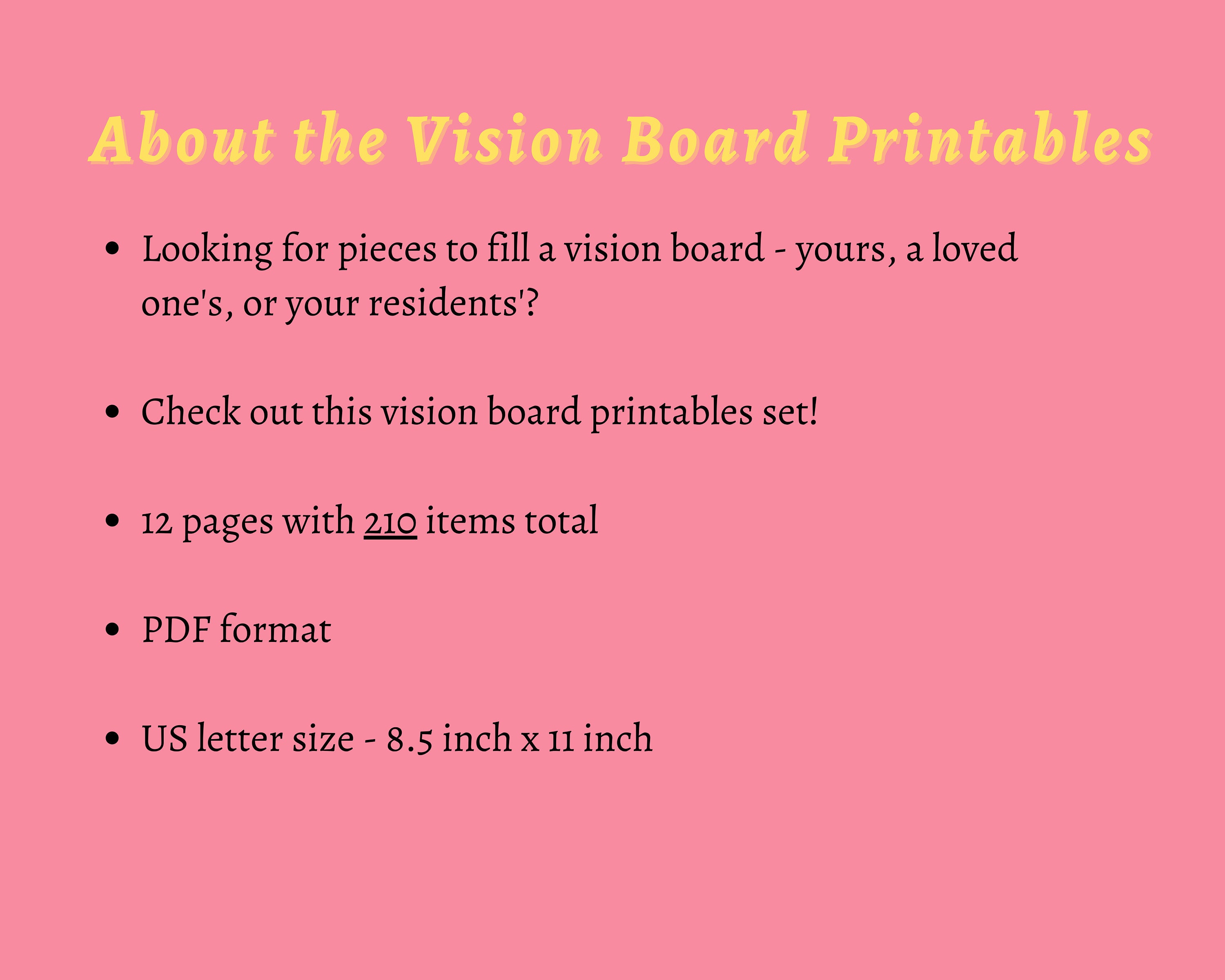 Older Adult Vision Board Template, Vision Board Images, Printable Words ...