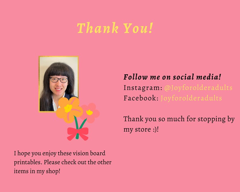 Older Adult Gratitude Vision Board Template, Vision Board Images ...