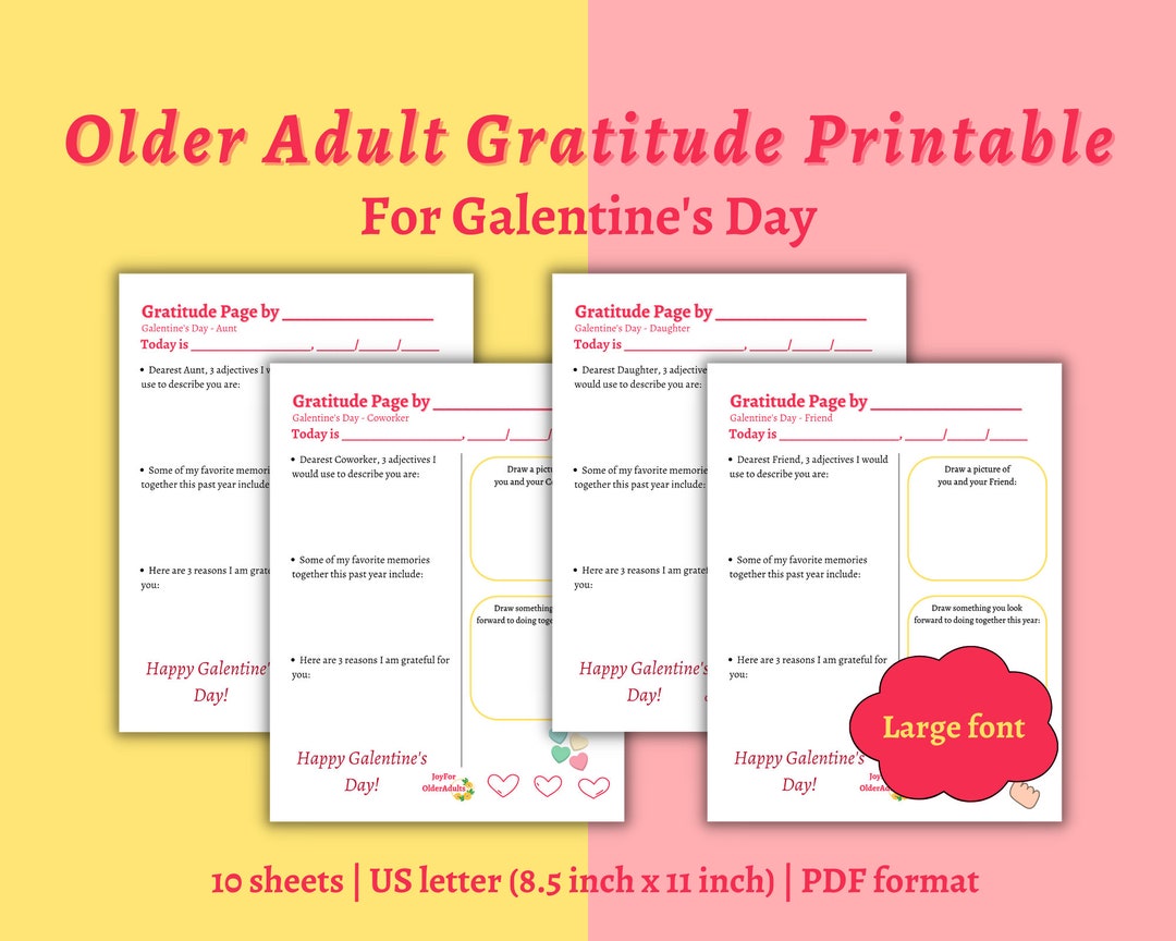 Galentine's Day Gratitude Sheets, Valentine's Day Activity, Fun ...