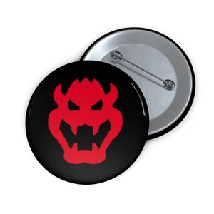 Bowser Button, Gamer Pin, Backpack Decoration, Super Mario Theme Badge ...