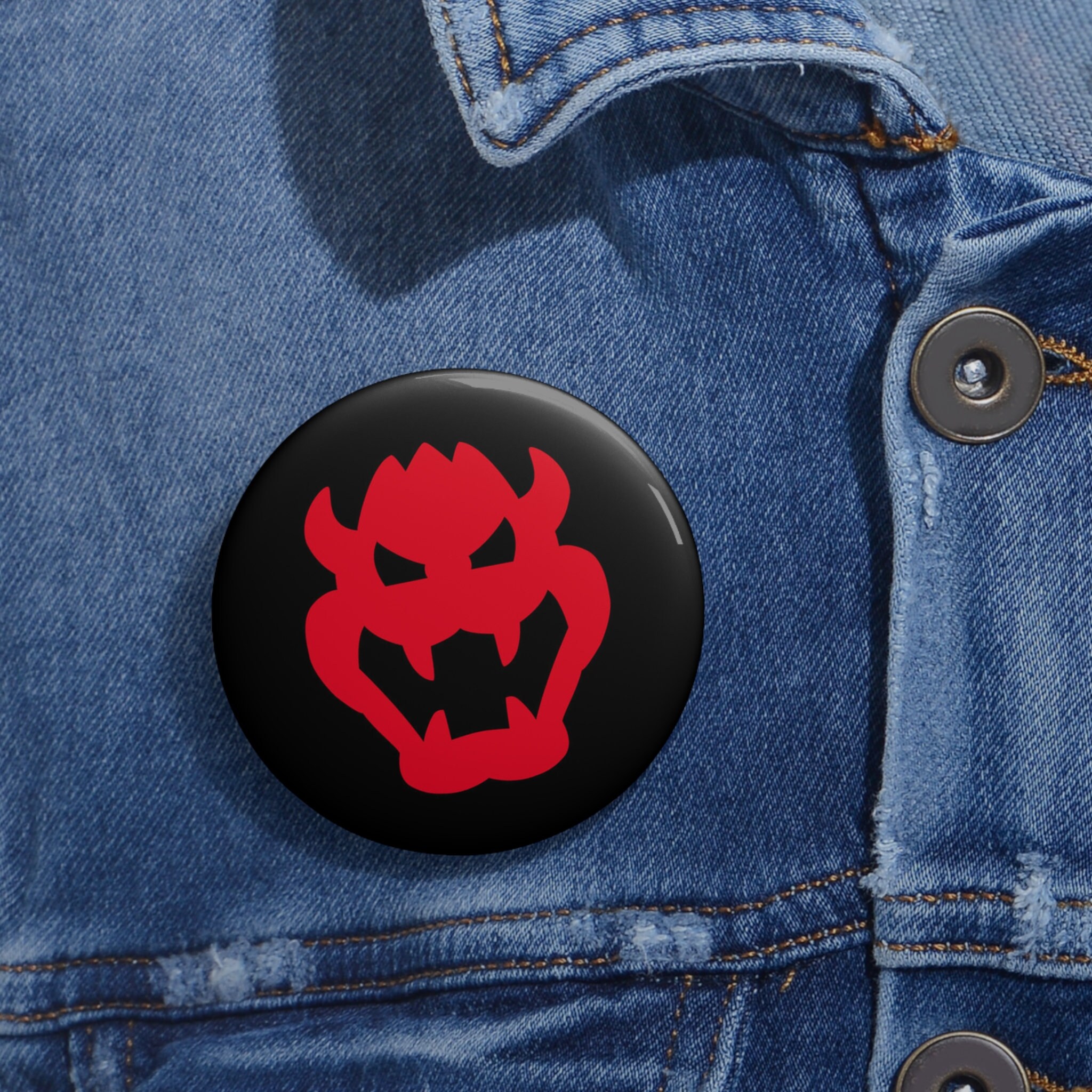 Bowser Button, Gamer Pin, Backpack Decoration, Super Mario Theme Badge ...