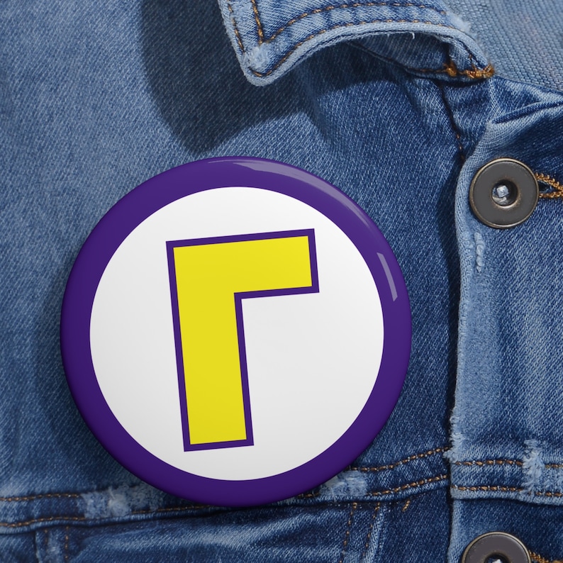 Waluigi Button, Gamer Pin, Backpack Decoration, Super Mario Theme Badge ...
