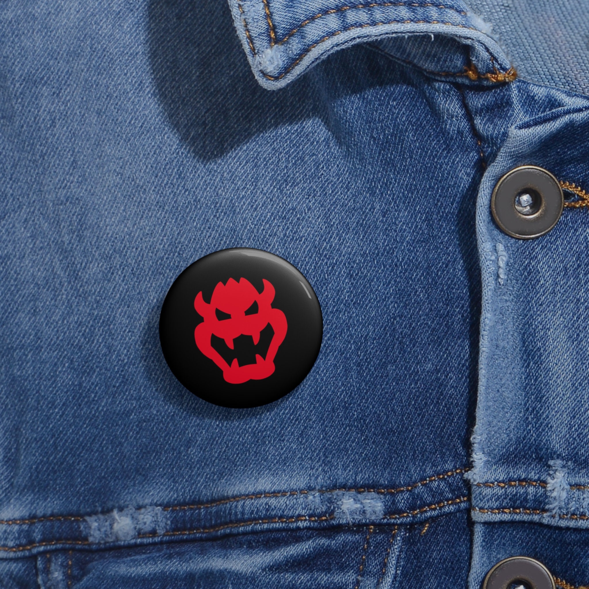 Bowser Button, Gamer Pin, Backpack Decoration, Super Mario Theme Badge ...
