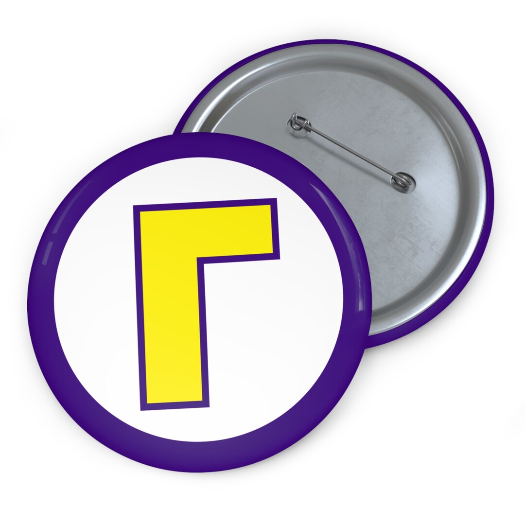 Waluigi Button, Gamer Pin, Backpack Decoration, Super Mario Theme Badge ...