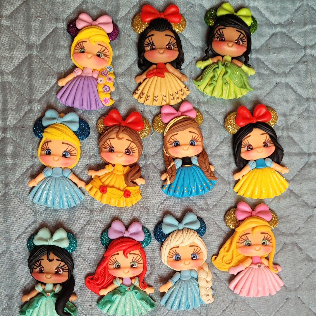 Clays for Bows | Princesses Hair Bow | Clay Dolls Flatback Cabochon ...