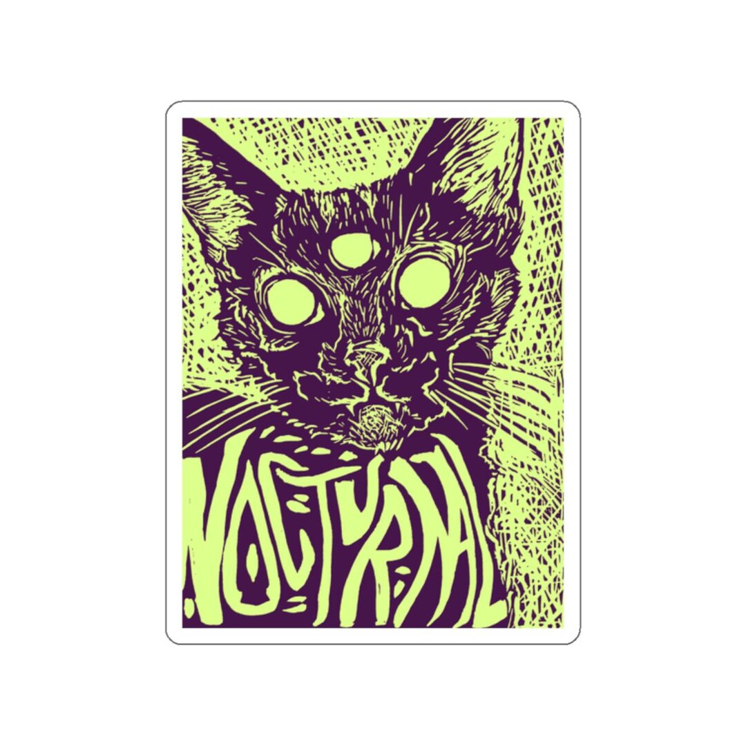 Spooky Cat Cryptid Halloween Sticker - Etsy