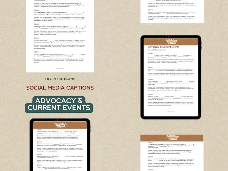 Social Media Captions Templates for Nonprofit Advocacy and Current ...