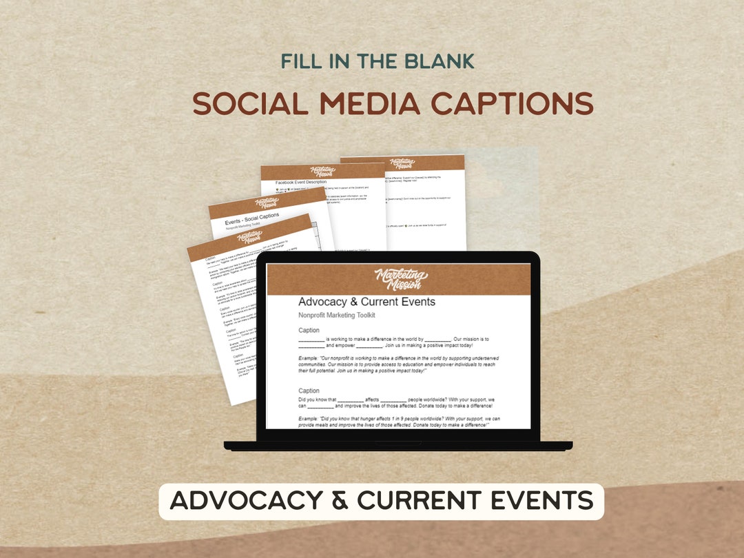 Social Media Captions Templates For Nonprofit Advocacy And Current Events Etsy