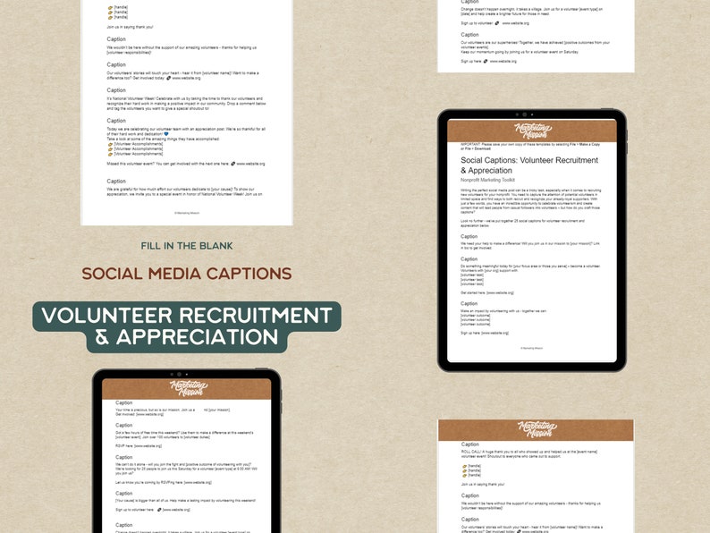 Volunteer Appreciation Social Media Captions Templates for Nonprofits ...