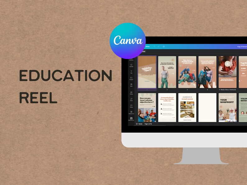 Educational Reel Canva Templates for Nonprofits - Etsy