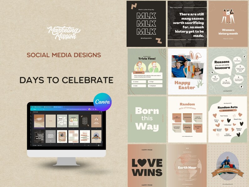 Days to Celebrate Canva Templates for Nonprofits - Etsy