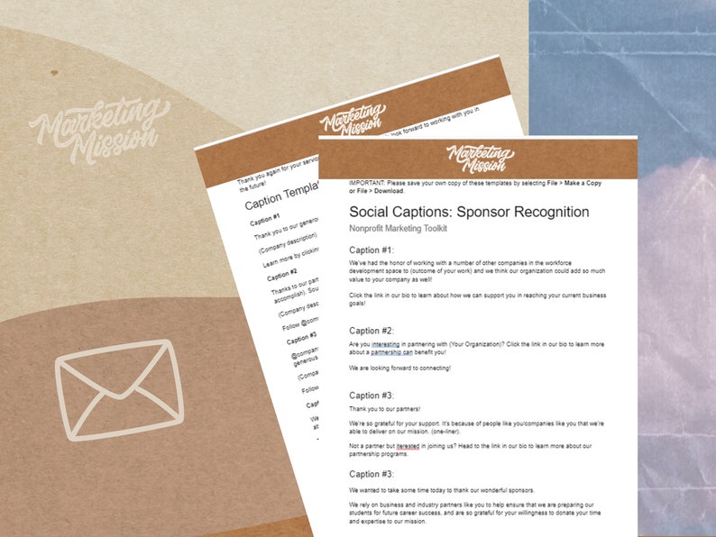 Social Media Captions Templates for Sponsor Recognition - Etsy