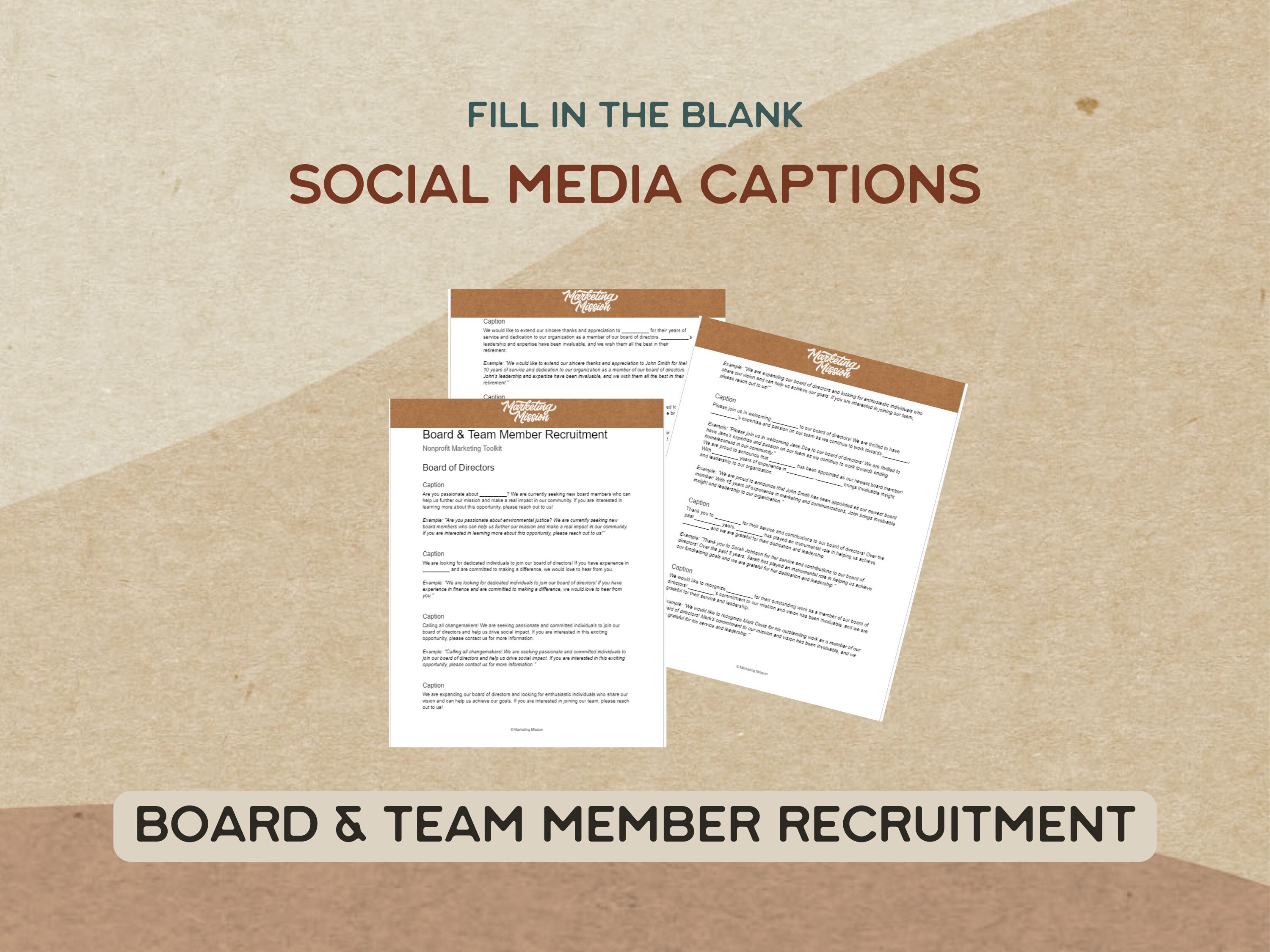 Social Media Captions Templates for Nonprofit Board & Team Member ...