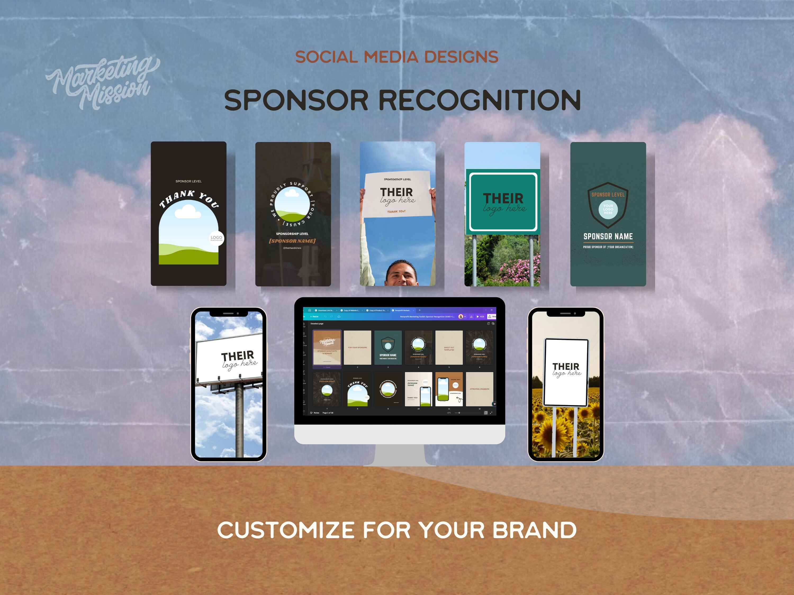 Canva Reel Templates for Non Profit Sponsors Shoutouts - Etsy