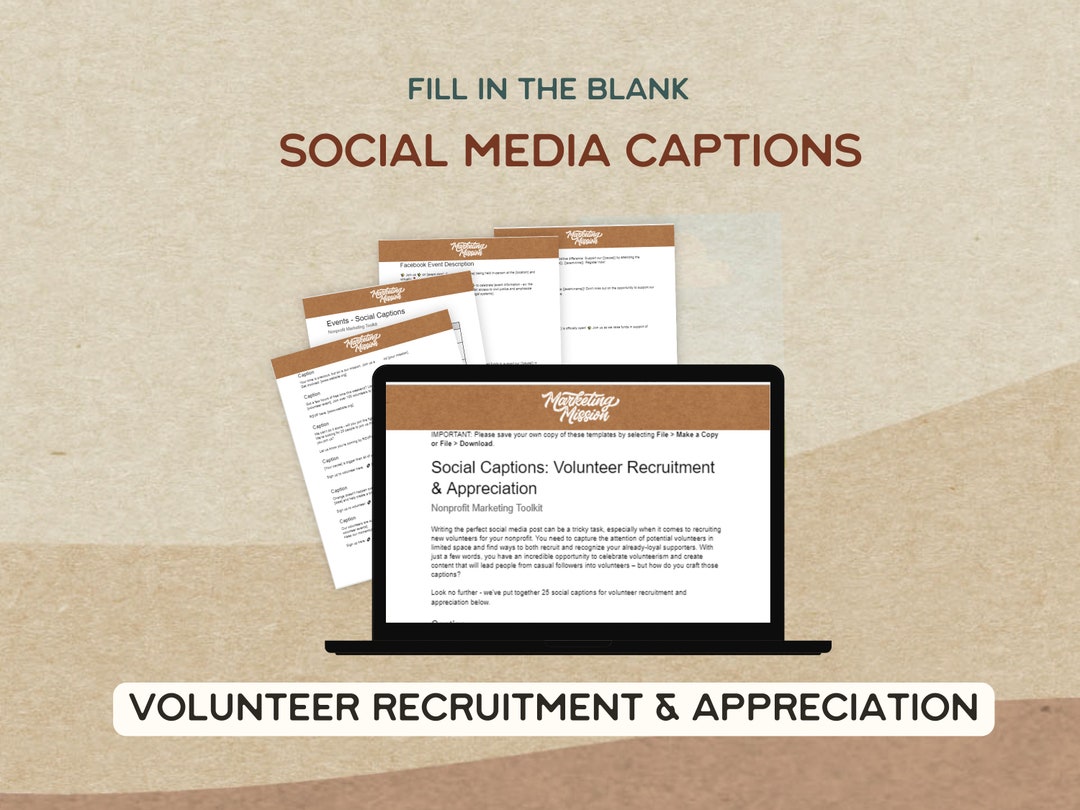 Volunteer Appreciation Social Media Captions Templates for Nonprofits ...