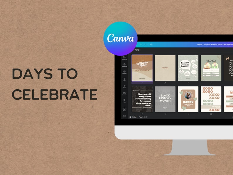 Days to Celebrate Canva Templates for Nonprofits - Etsy