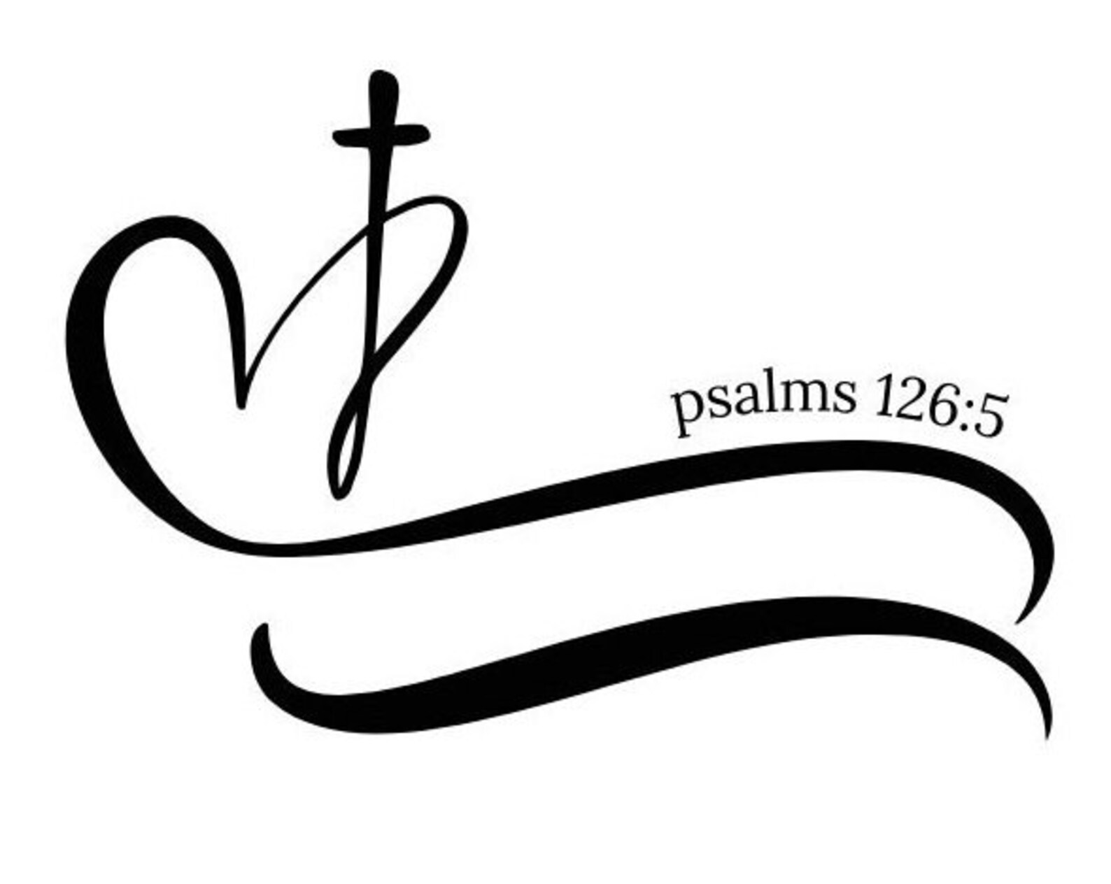Vinyl Heart Cross Decal - Etsy