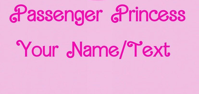 Passenger Princess Car Decal (interior/exterior) - Etsy