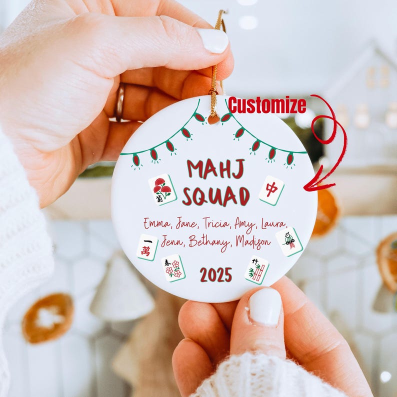 Custom Mahjong Ornament for Mahj Squad - Etsy