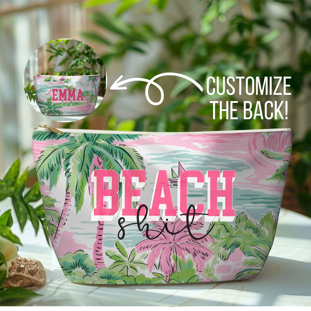 Preppy Beach Bag Pouch for Beach Vacation Personalized Gift for Beach ...