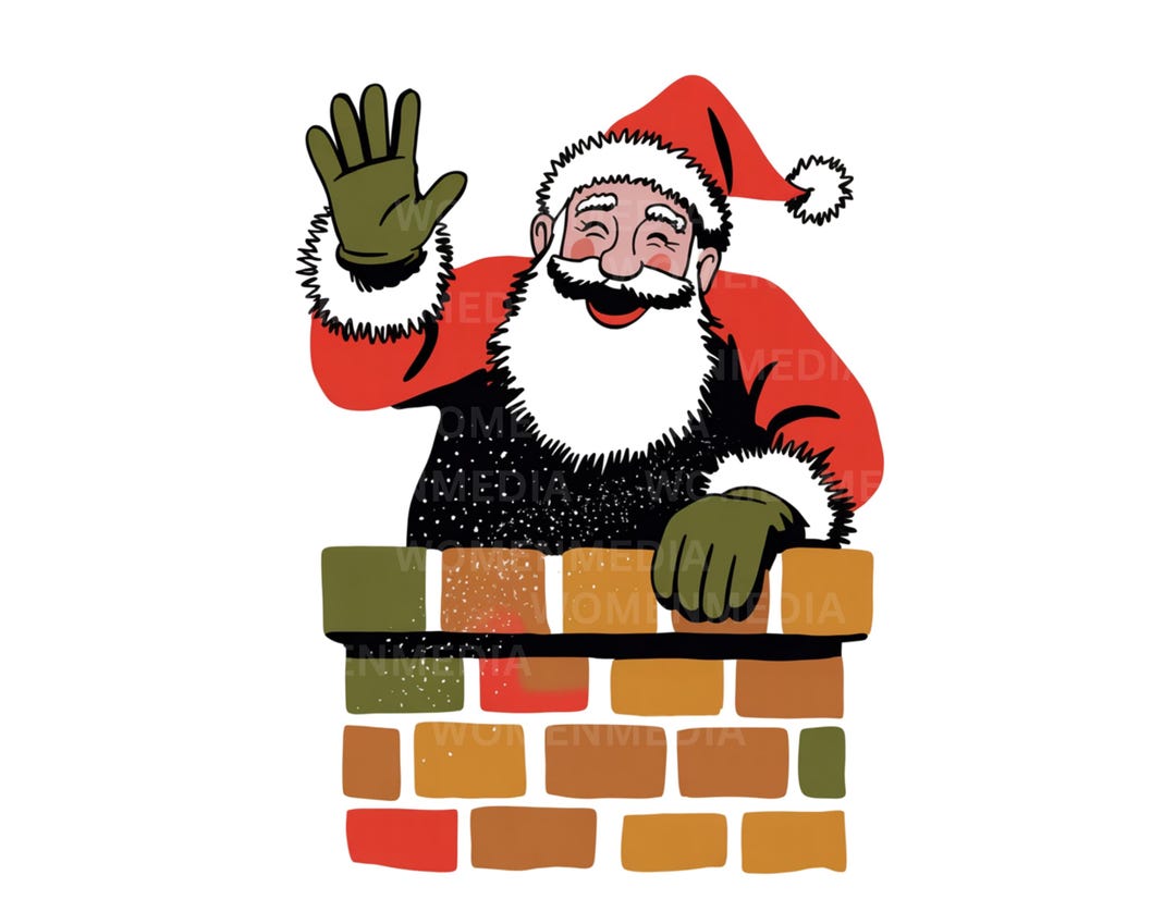 Funny Xmas Santa Chimney Clipart, Christmas Winter Clipart High Quality ...