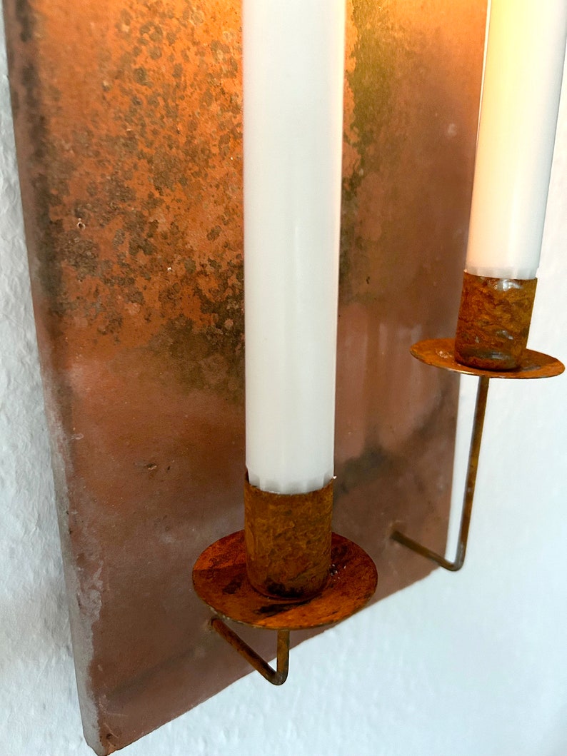 Antique Roof Tiles With 2 Rusty Candle Holders - Etsy
