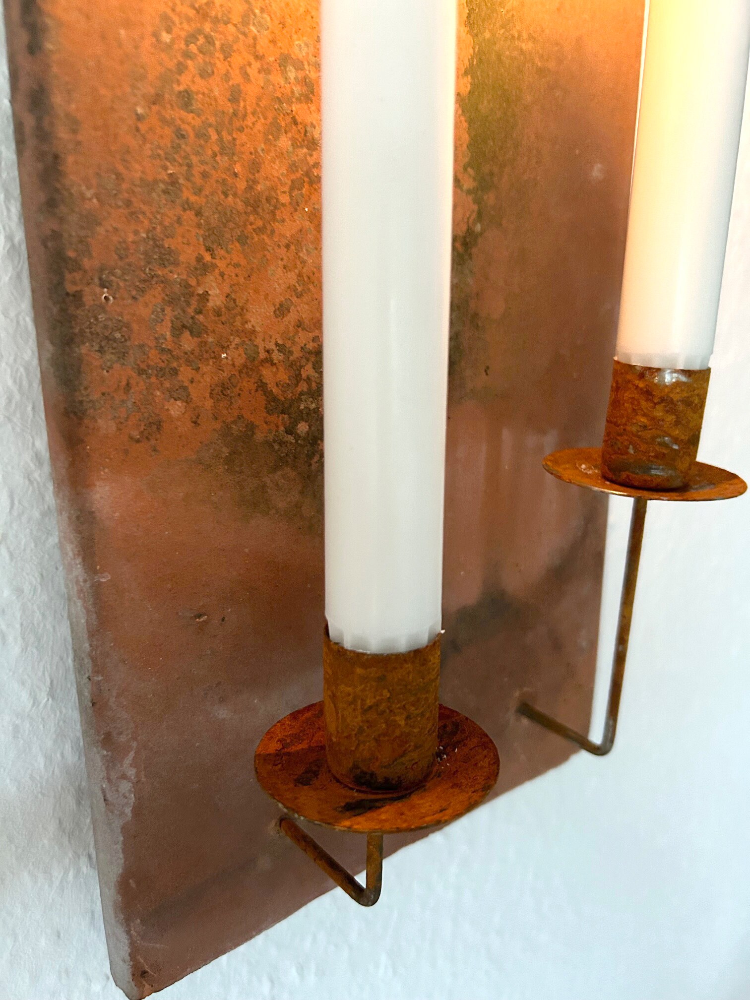 Antique Roof Tiles With 2 Rusty Candle Holders - Etsy