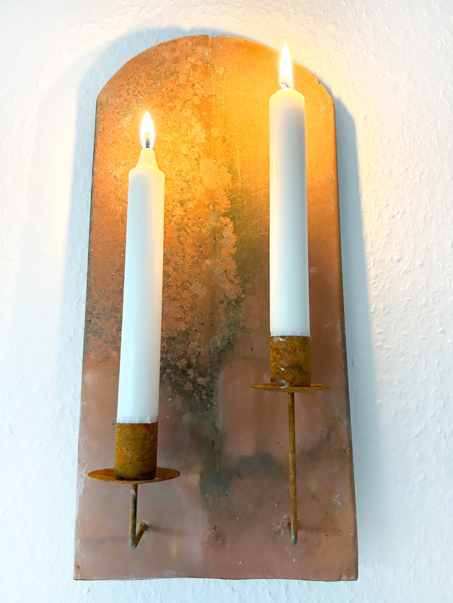 Antique Roof Tiles With 2 Rusty Candle Holders - Etsy