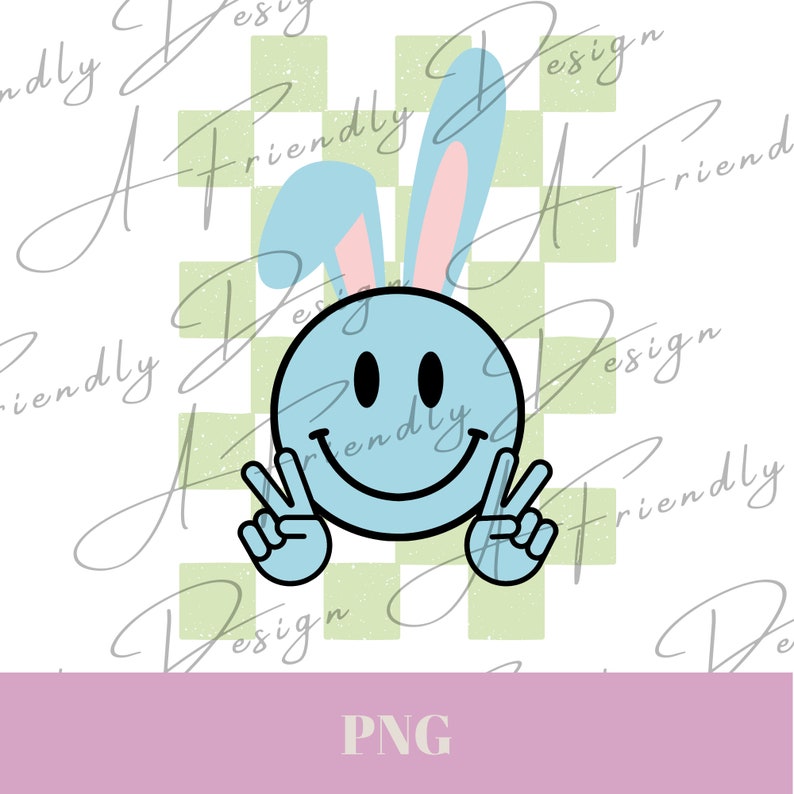 Easter Bunny Smiley PNG, Smiley Face PNG, Digital Downloads, Instant ...