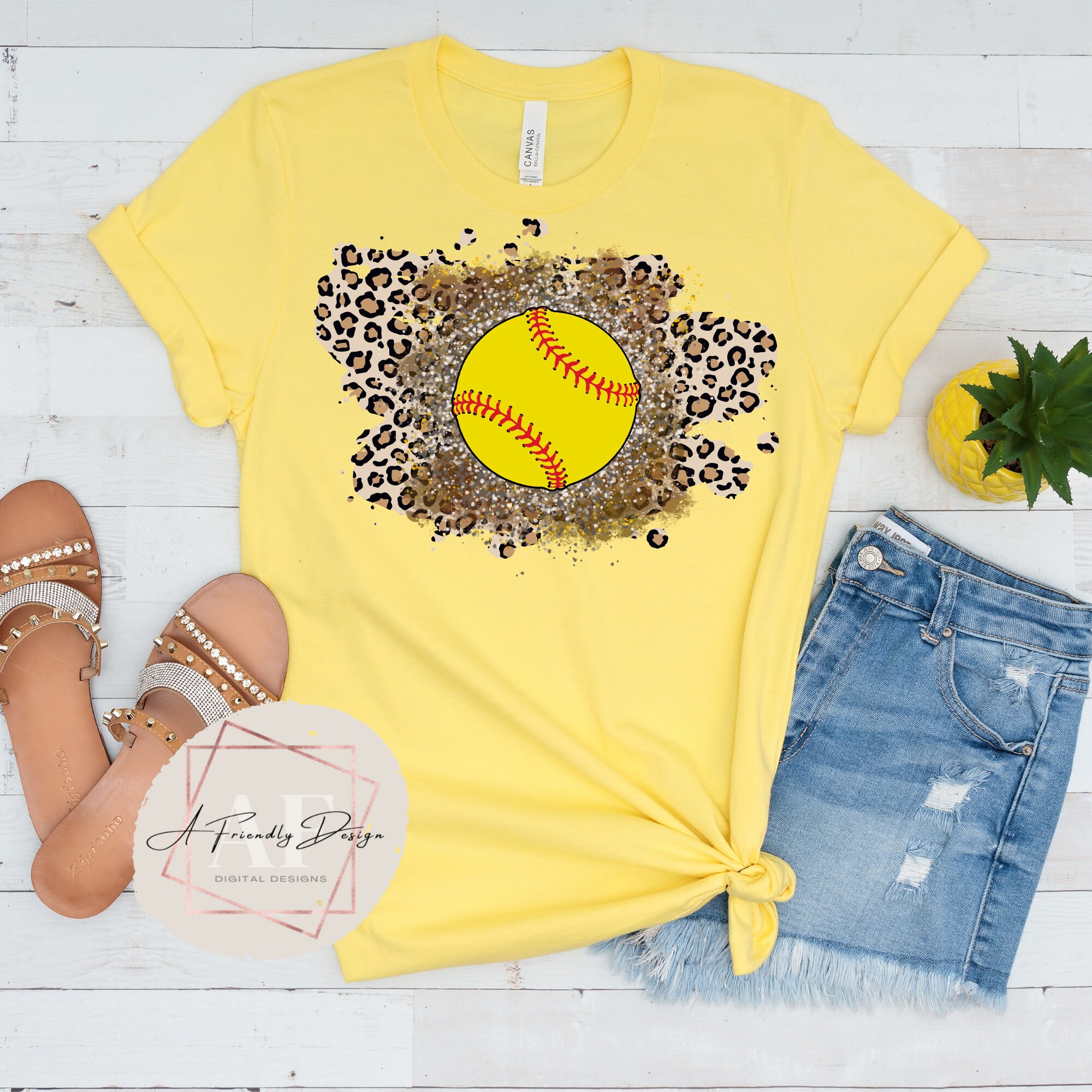 Leopard Softball, PNG, Digital Downloads, Instant Download, Png Designs ...