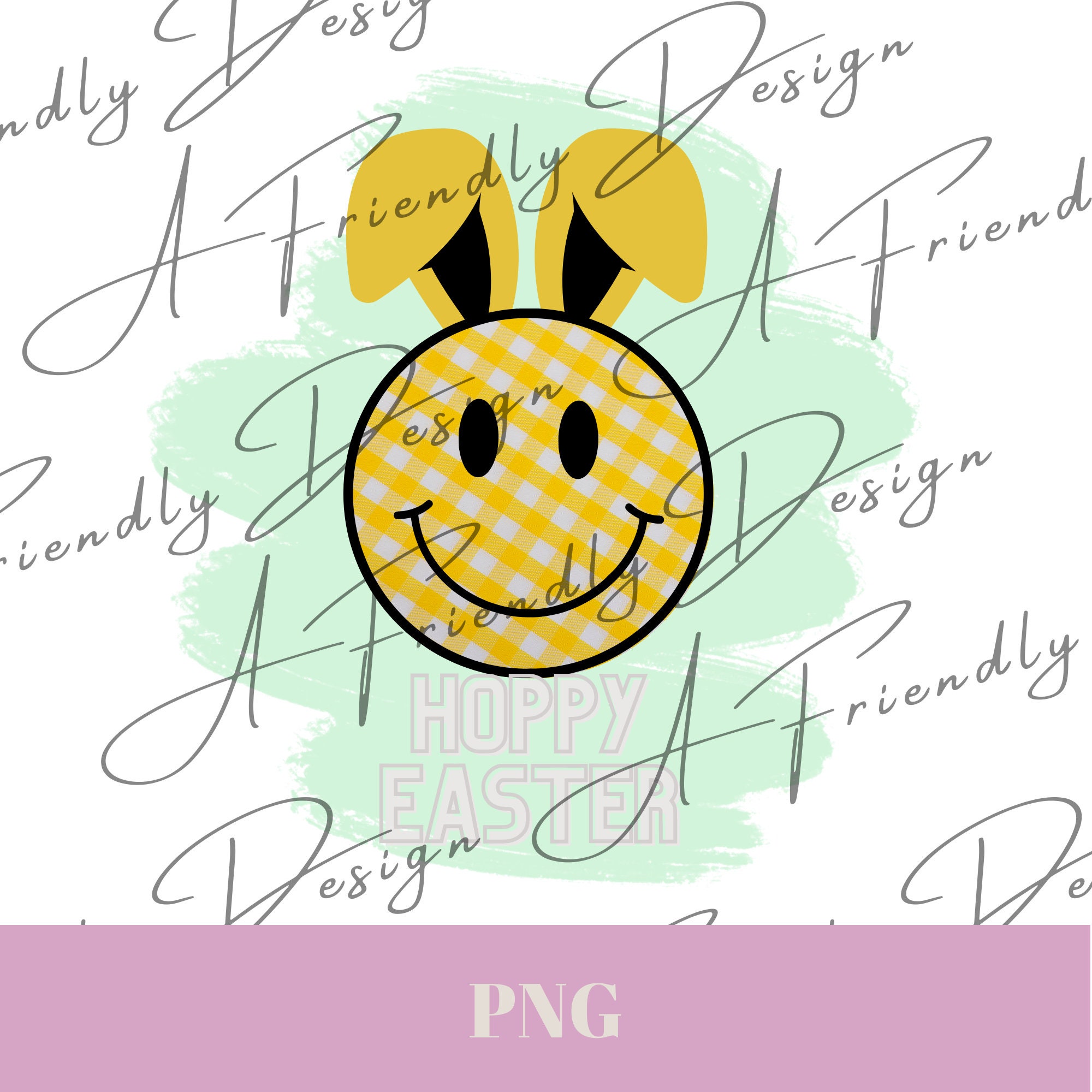 Easter Bunny Smiley PNG, Hoppy Easter, Smiley Face PNG, Digital ...