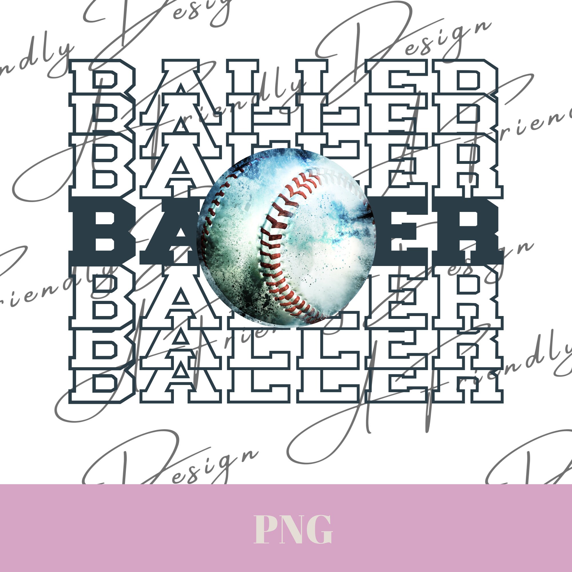 Baller, Baseball, PNG, Digital Downloads, Baseball PNG, Instant ...