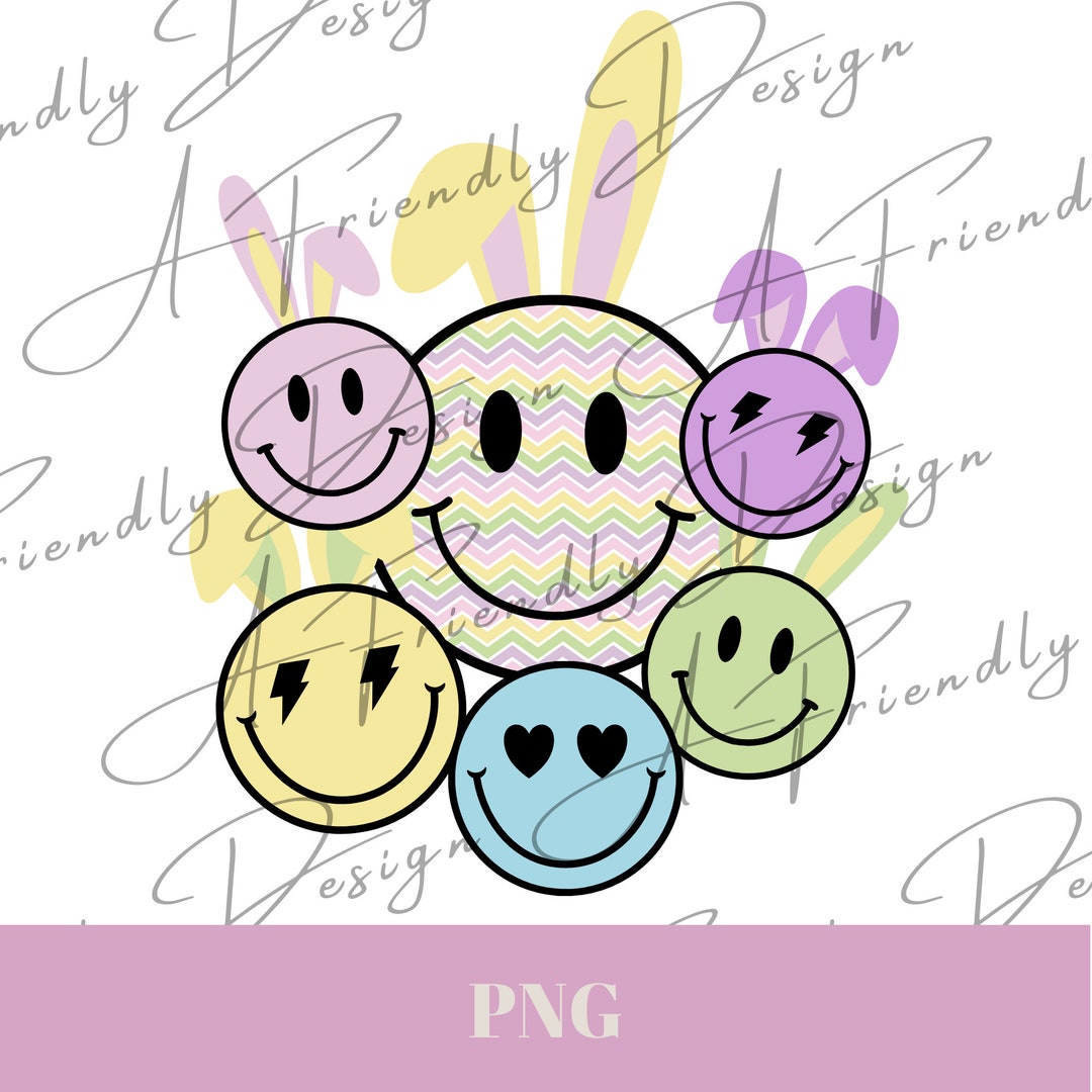 Easter Bunny Smiley Faces PNG, Hoppy Easter, Smiley Faces PNG, Digital ...